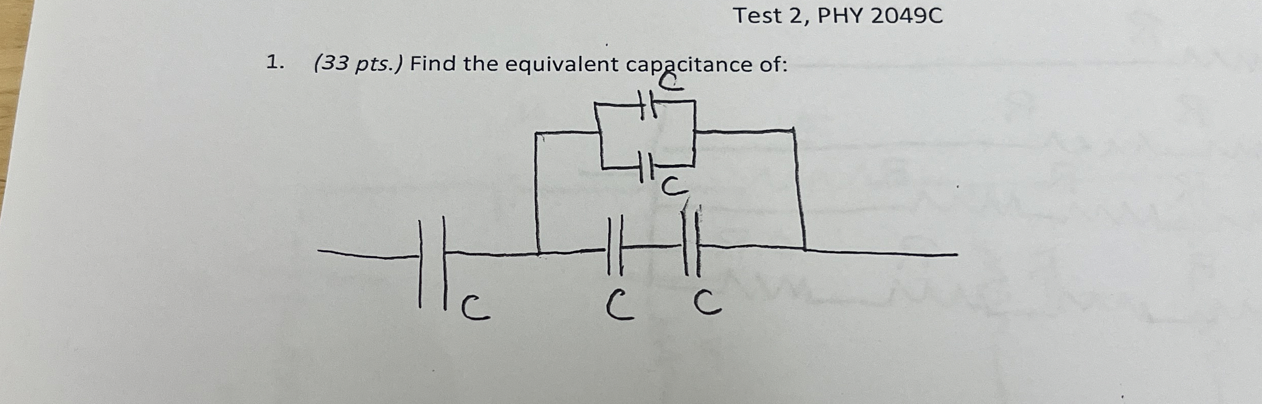 Solved Test 2, ﻿PHY 2049C(33 ﻿pts.) ﻿Find the equivalent | Chegg.com