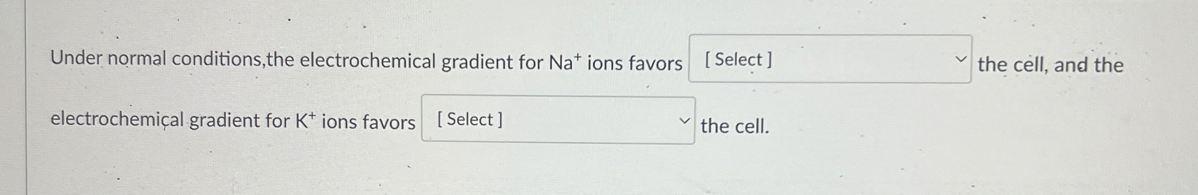 Solved Under normal conditions, the electrochemical gradient | Chegg.com