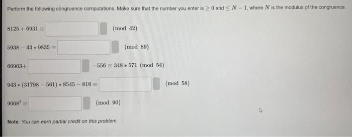 Solved Perform the following congruence computations. Make | Chegg.com