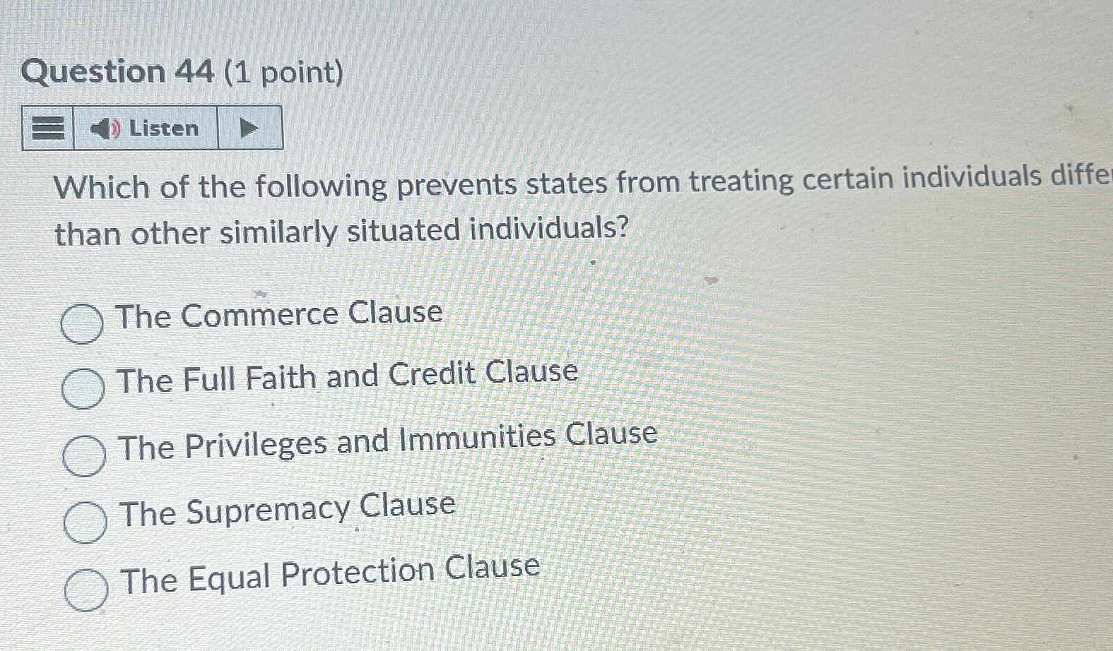 Solved Question 44 (1 ﻿point)Which of the following prevents | Chegg.com