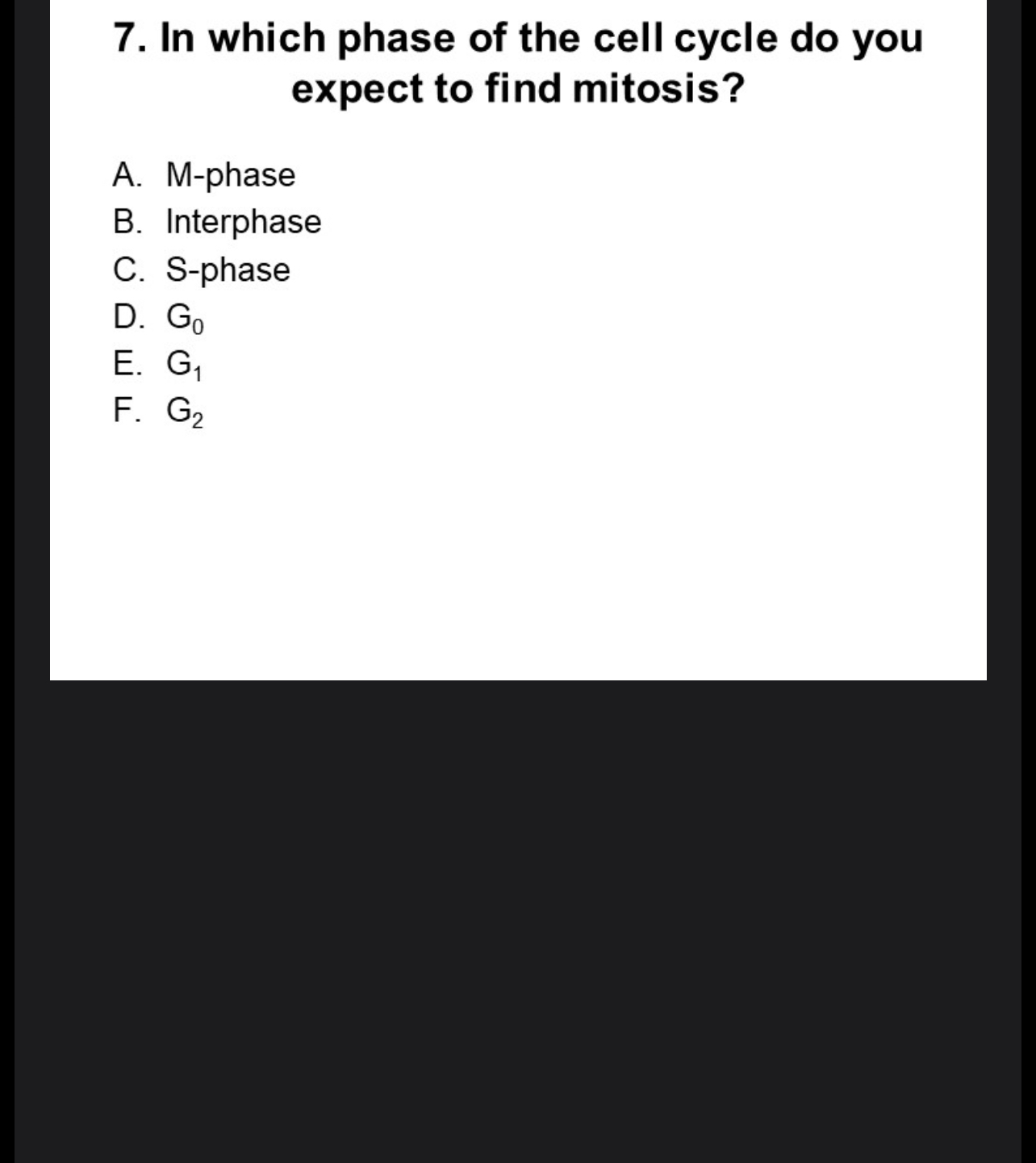 Solved In which phase of the cell cycle do you expect to | Chegg.com