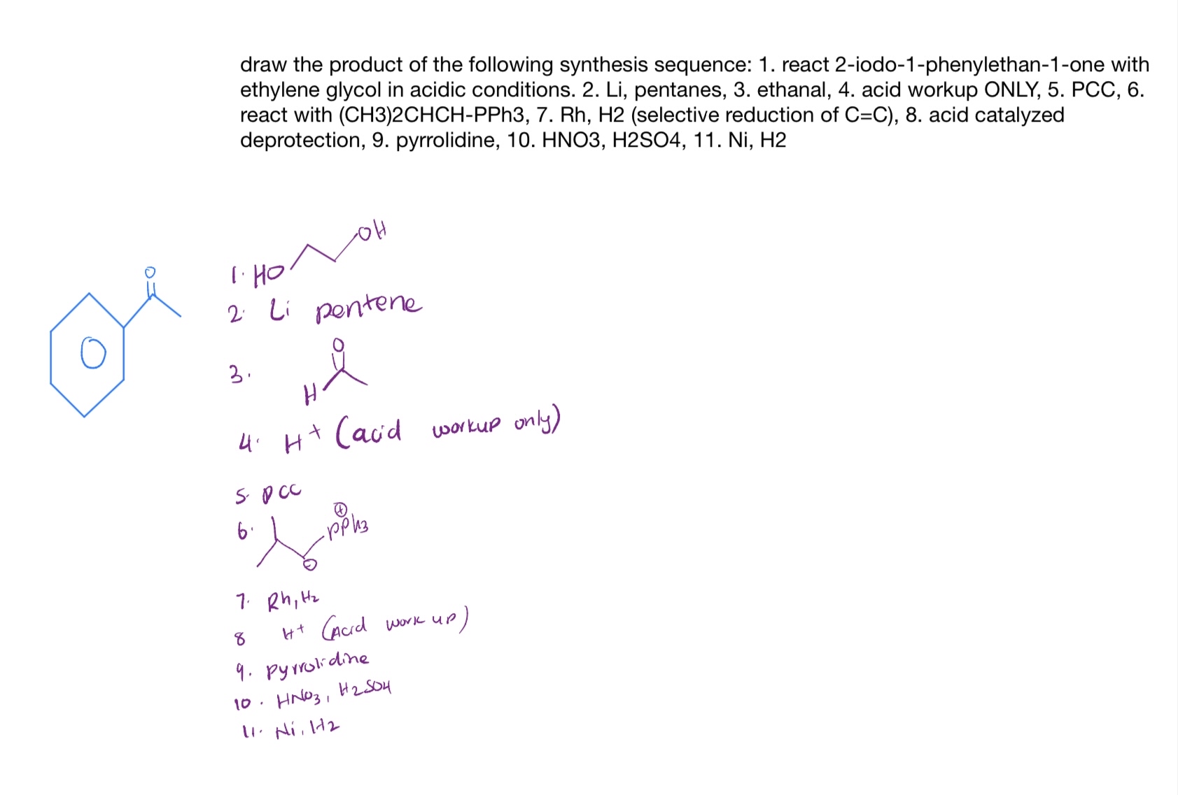 Solved draw the product of the following synthesis sequence: | Chegg.com