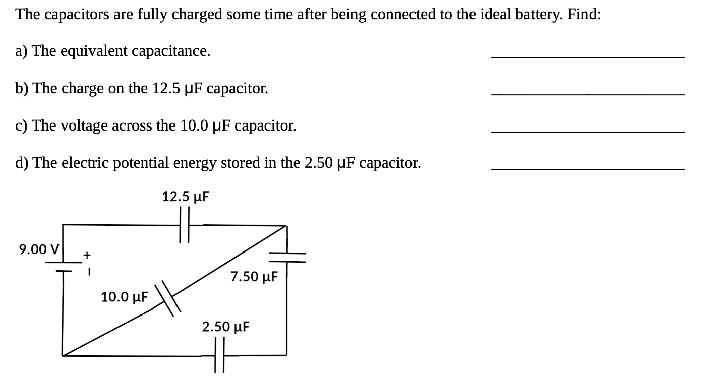 Solved The capacitors are fully charged some time after | Chegg.com