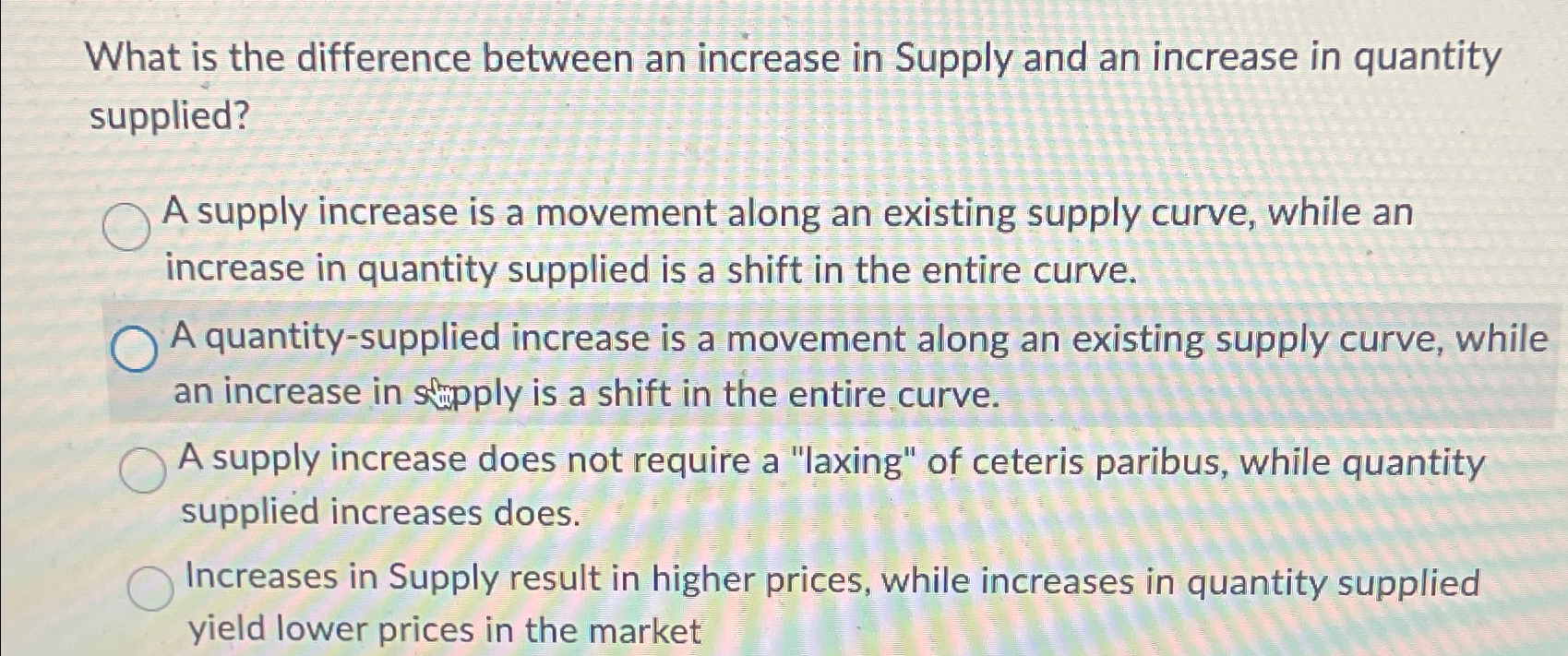 Solved What is the difference between an increase in Supply | Chegg.com