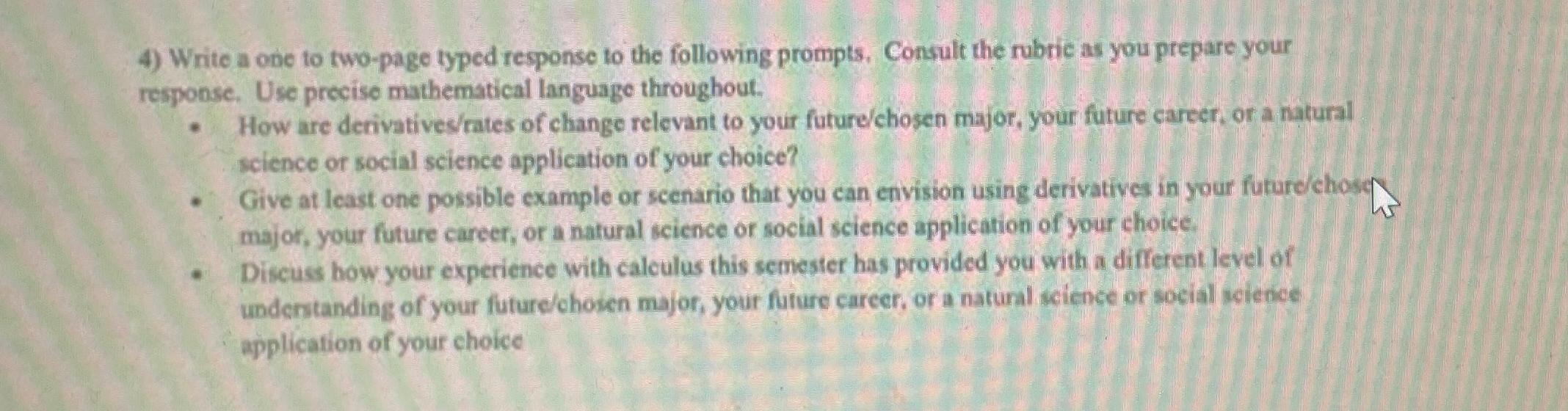 Solved Write a one to two-page typed response to the | Chegg.com