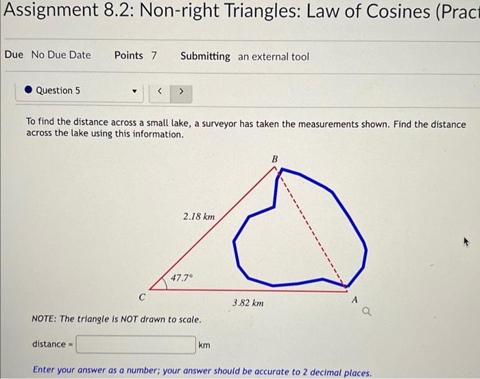 Solved Assignment 8.2: Non-right Triangles: Law of Cosines | Chegg.com
