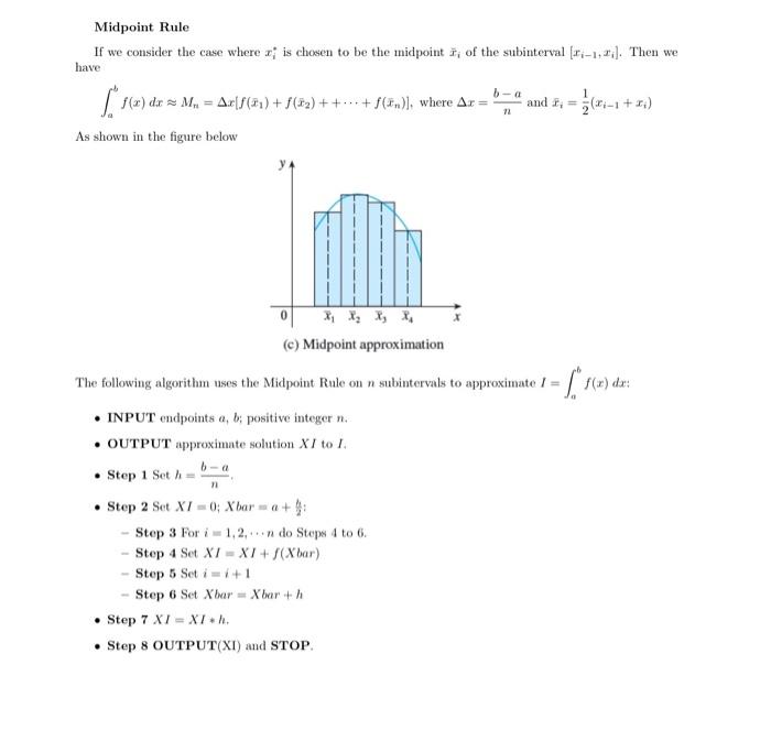 Solved Numerical Approximation of Integrals We often need to | Chegg.com