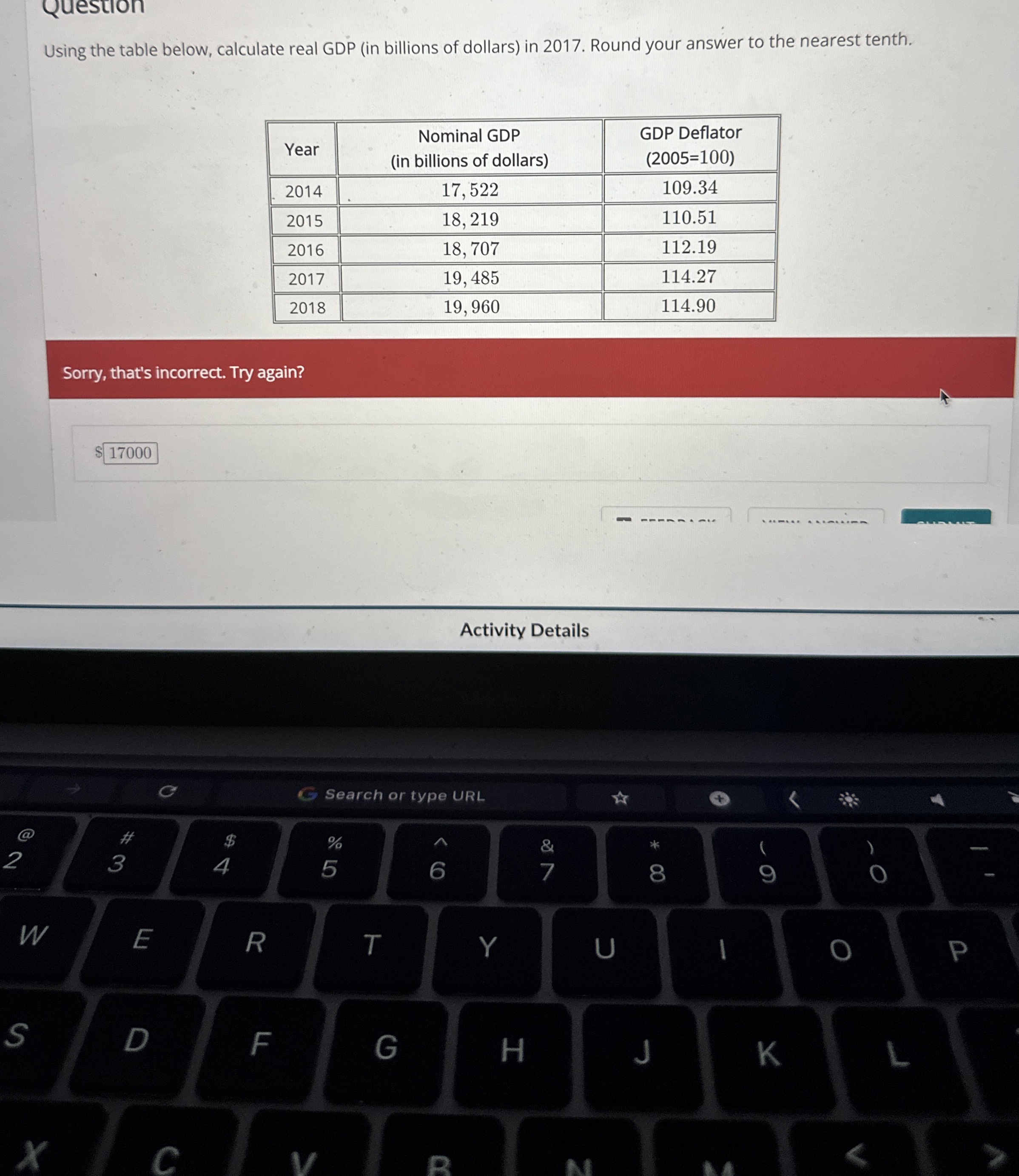 Solved Using the table below, calculate real GDP (in | Chegg.com