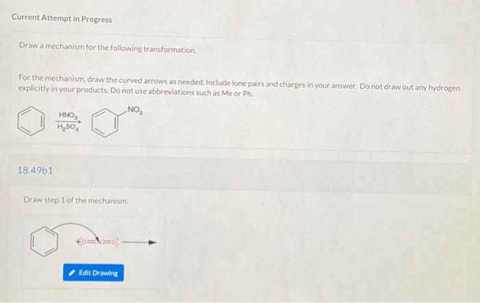 Solved Current Attempt in Progress Draw a mechanism for the | Chegg.com