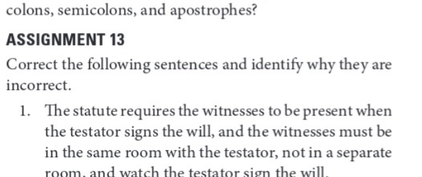 Solved colons, semicolons, and apostrophes?ASSIGNMENT | Chegg.com