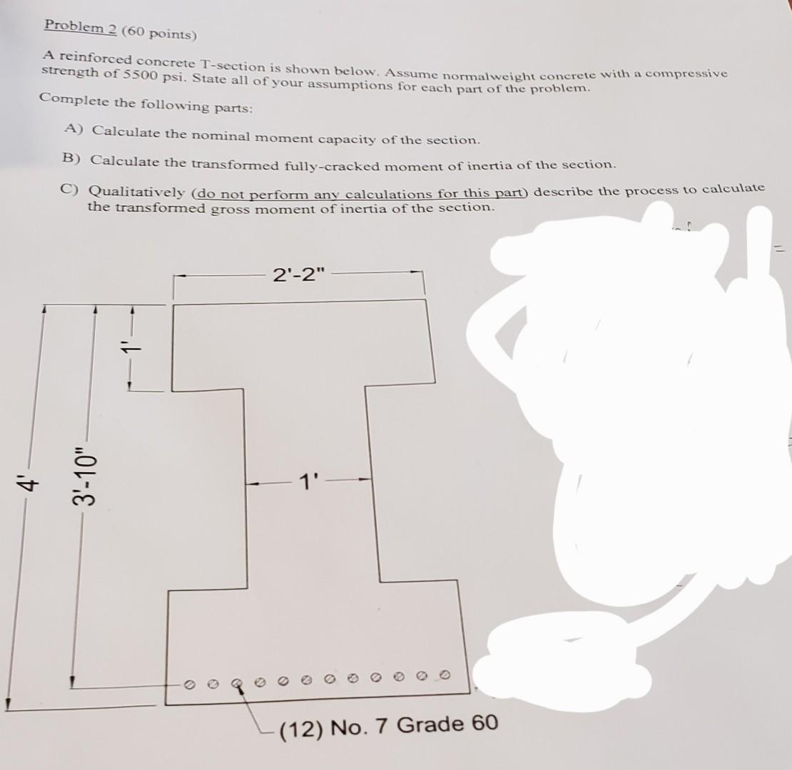 Solved Problem 2 ( 60 points) A reinforced concrete | Chegg.com Solved Problem 2 ( 60 points) A reinforced concrete | Chegg.com