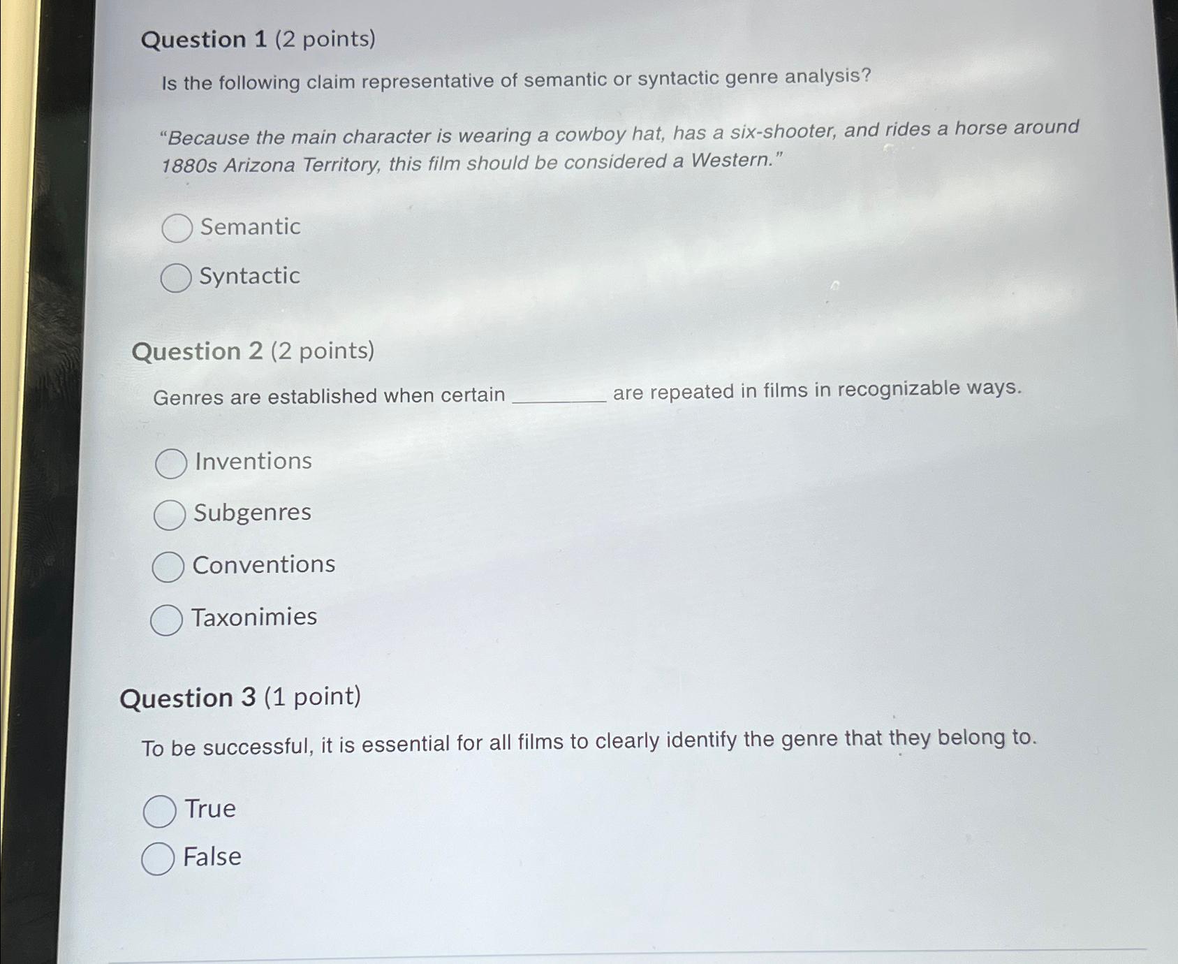 Solved Question 1 (2 ﻿points)Is the following claim | Chegg.com