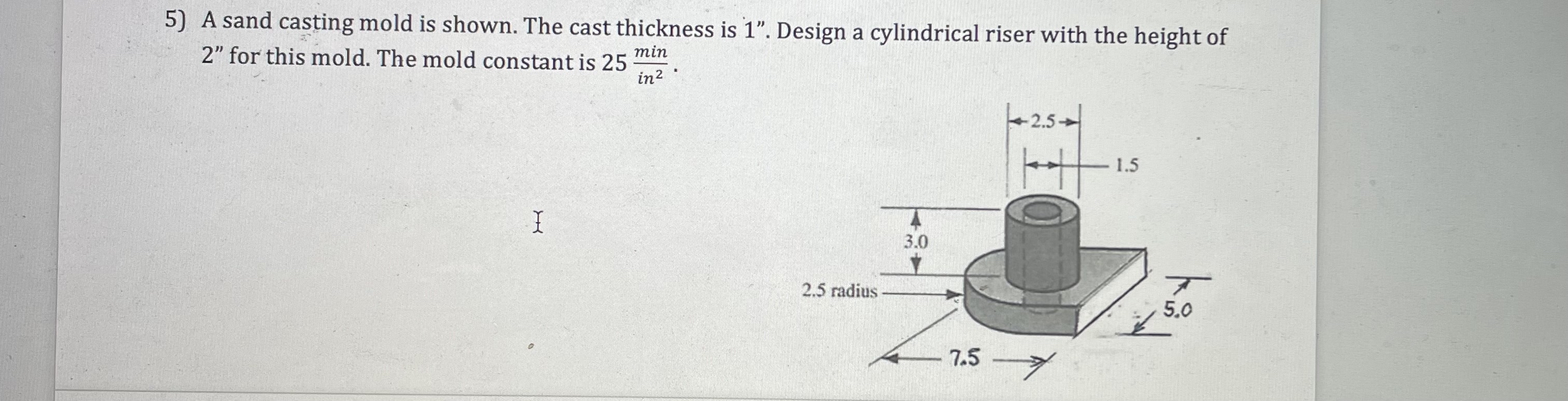 Solved A sand casting mold is shown. The cast thickness is | Chegg.com