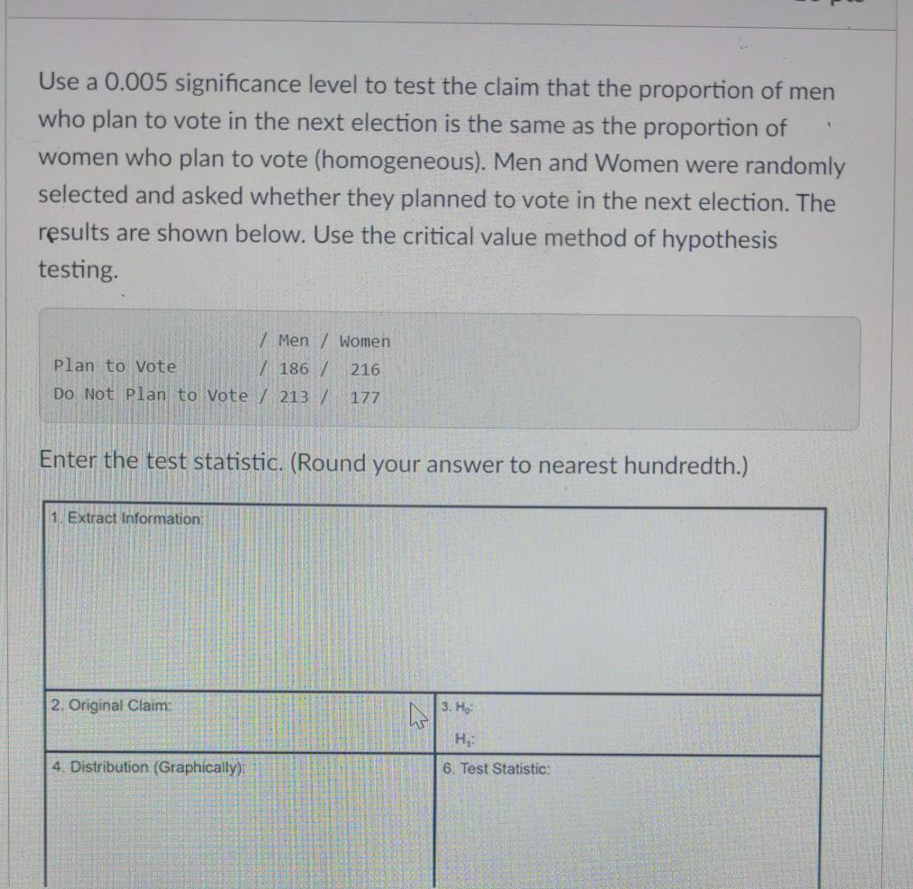 Solved 1 extract information 2 original claim 3 ho and h1 4 | Chegg.com