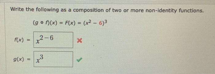 Solved Write the following as a composition of two or more | Chegg.com