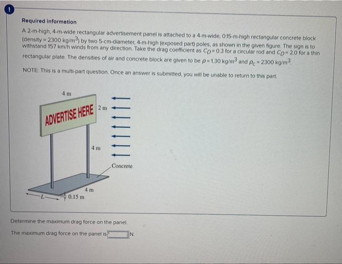 Solved Required information A 2-m-high. 4-m-wide rectangular | Chegg.com