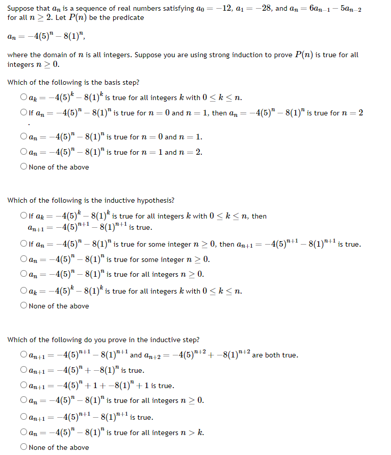 Solved Suppose that an ﻿is a sequence of real numbers | Chegg.com