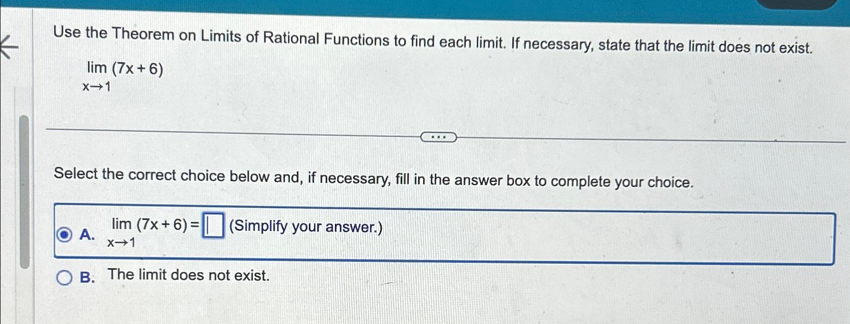 Solved Use the Theorem on Limits of Rational Functions to | Chegg.com