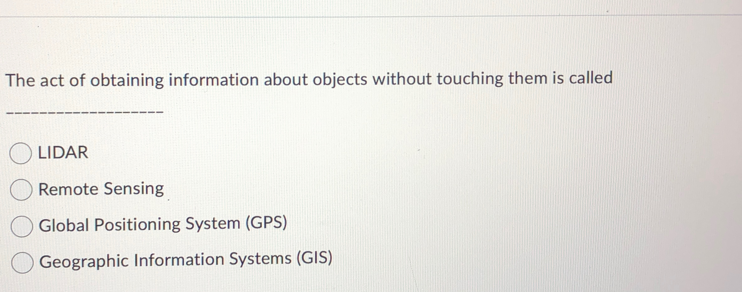 Solved The act of obtaining information about objects | Chegg.com