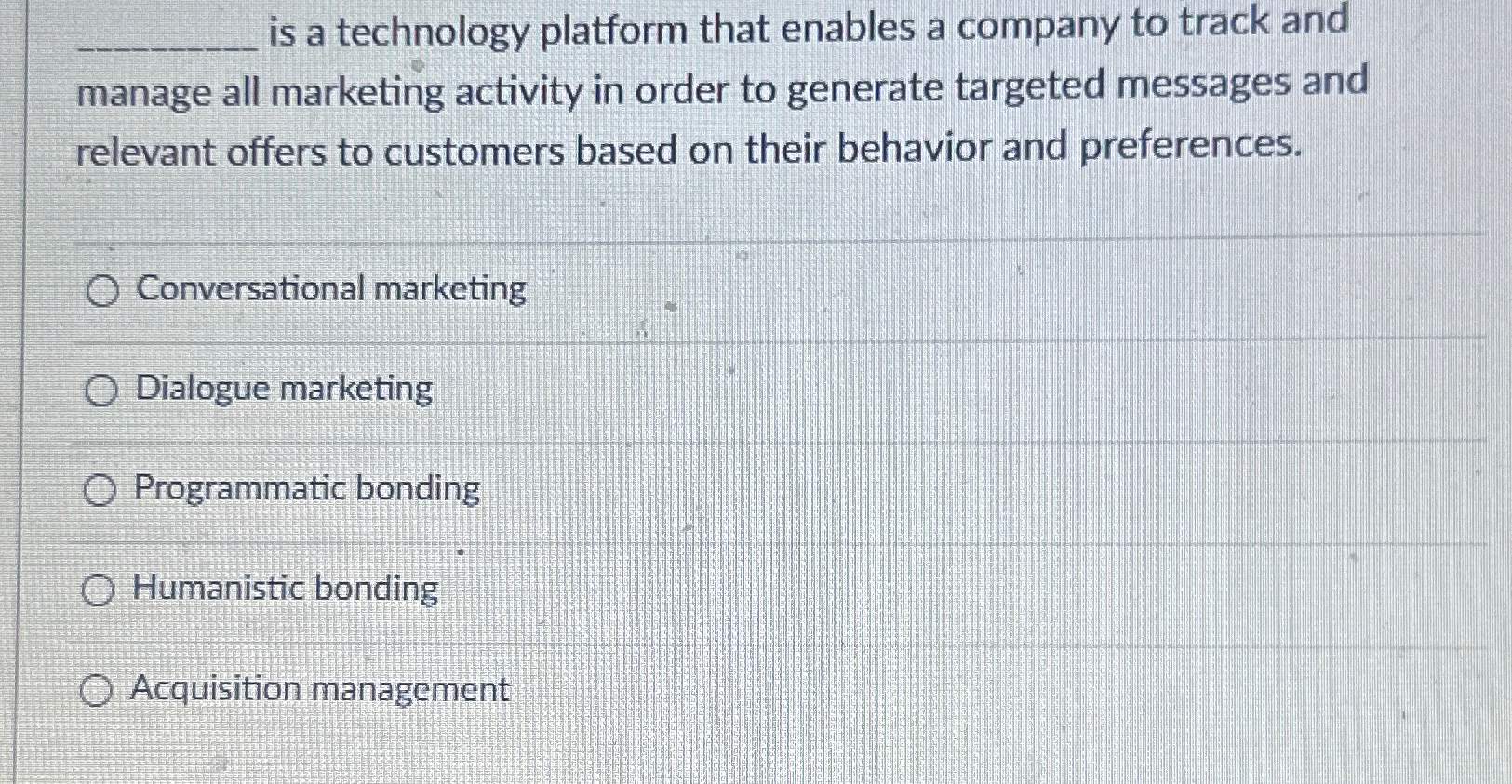 Solved q, ﻿is a technology platform that enables a company | Chegg.com