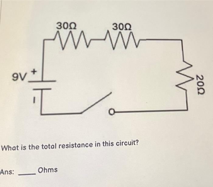 Solved 30Ω 30Ω 9v What Is The Total Resistance In This
