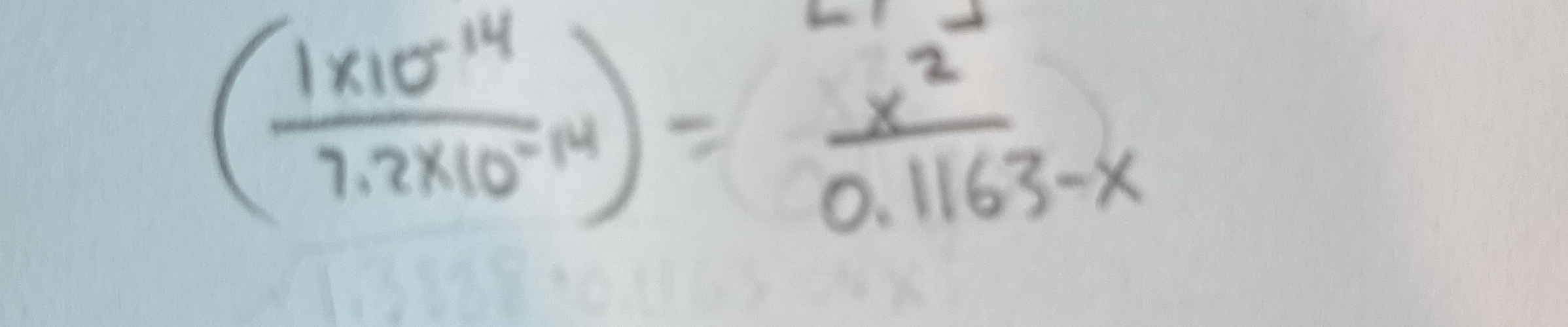 (1×10-147.2×10-14)=x20.1163-x | Chegg.com