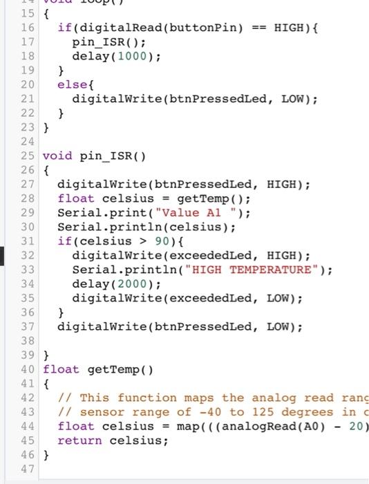 1 const byte buttonPin = 2; 2 const byte | Chegg.com