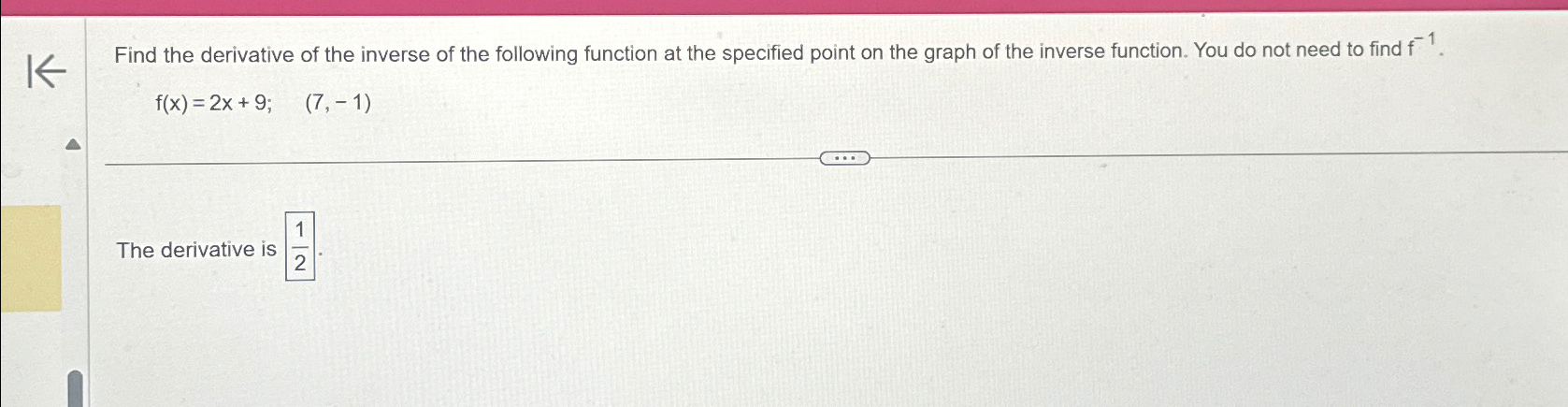 Solved Find the derivative of the inverse of the following | Chegg.com