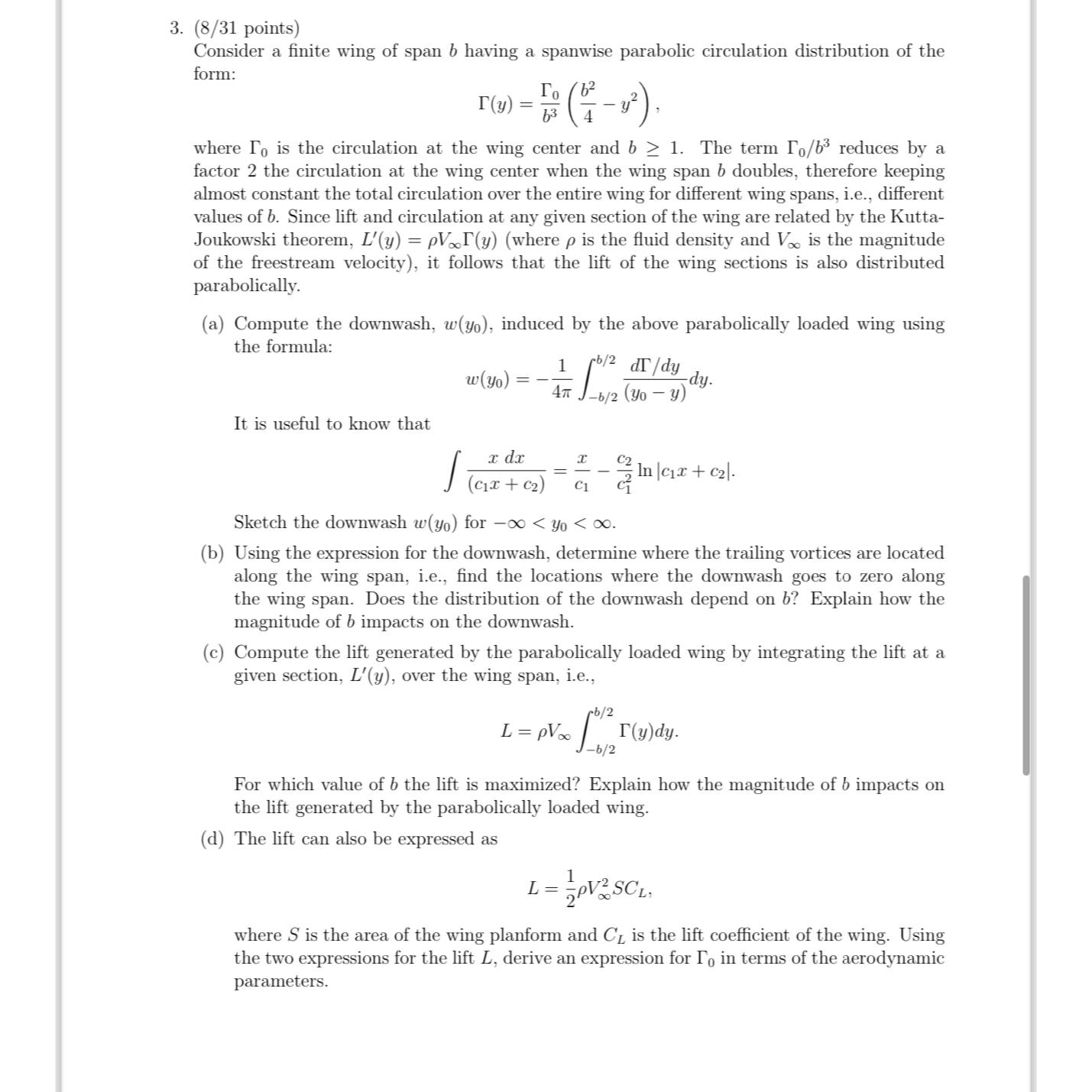 Solved Finite wing | Chegg.com