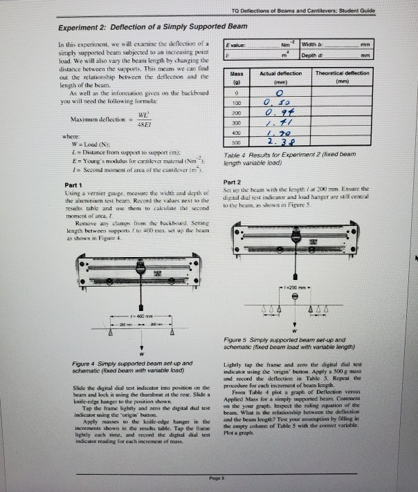 Beam Deflection Lab With Homework Problems And Solutions - The Best ...