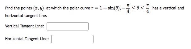 Solved Find the points (x,y) at which the polar curve | Chegg.com