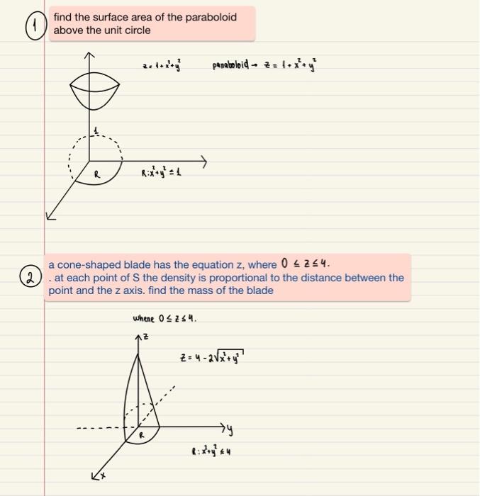 Solved find the surface area of the paraboloid above the | Chegg.com