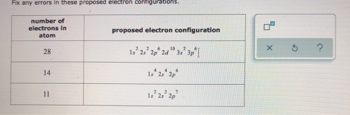 Solved Fix any errors in these proposed electron | Chegg.com