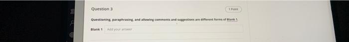 Solved Question 3 Questioning paraphrasing and allowing | Chegg.com