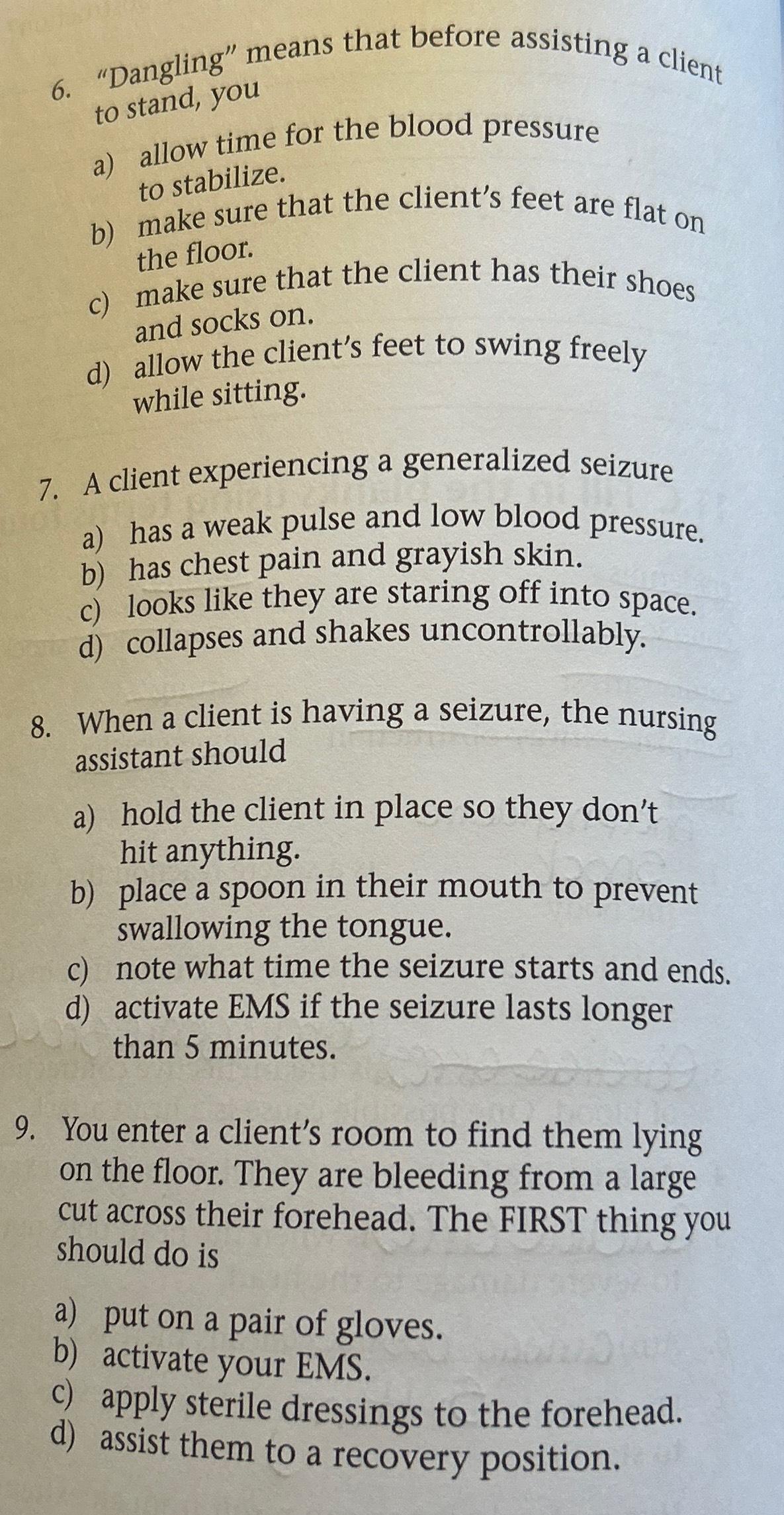 Solved "Dangling" means that before assisting a client to | Chegg.com