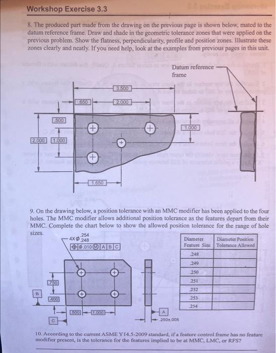 Solved 8. The produced part made from the drawing on the | Chegg.com