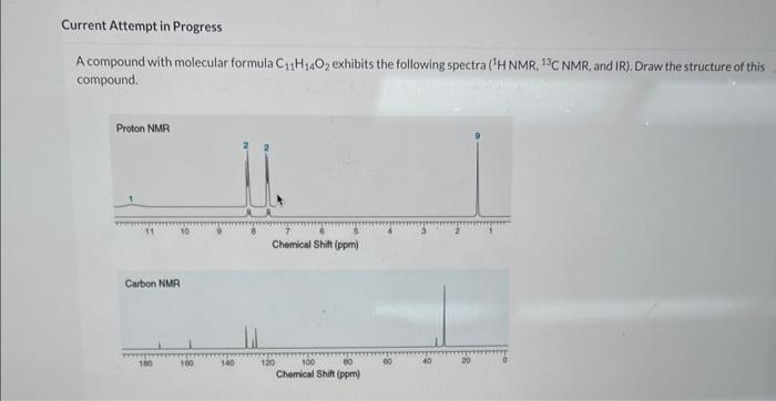 Solved A compound with molecular formula C11H14O2 exhibits | Chegg.com