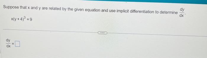 Solved Suppose that x and y are related by the given | Chegg.com