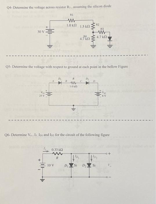 Solved Q4- Determine the voltage across resistor R3, | Chegg.com