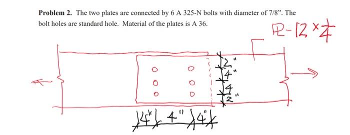 Solved Problem 2. The two plates are connected by 6 A 325-N | Chegg.com