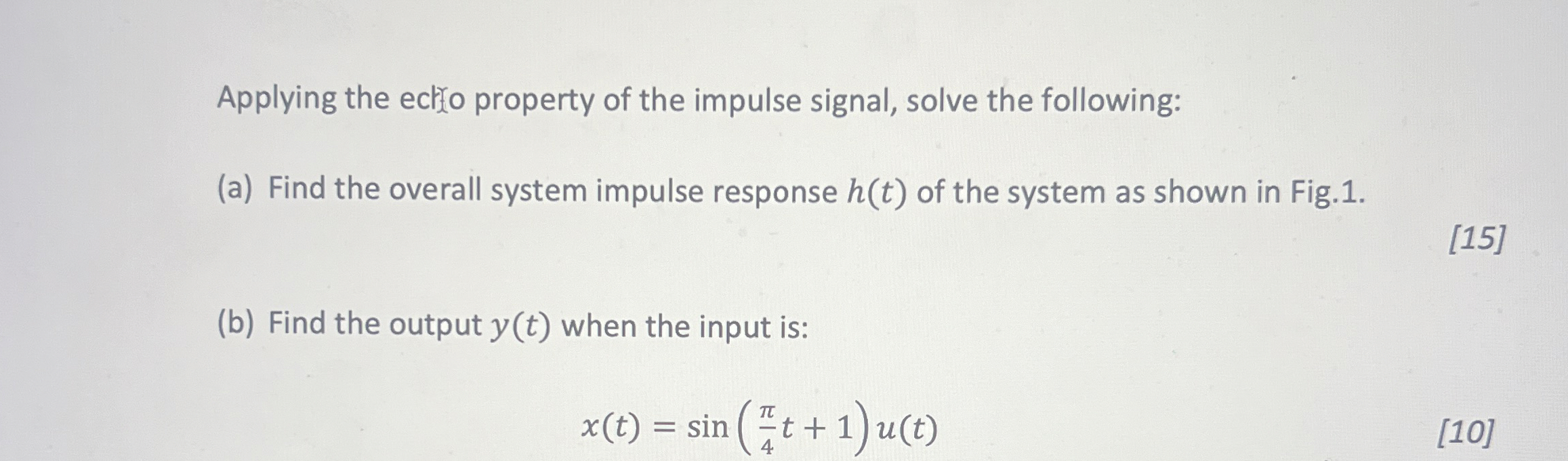Solved Applying the ectio property of the impulse signal, | Chegg.com