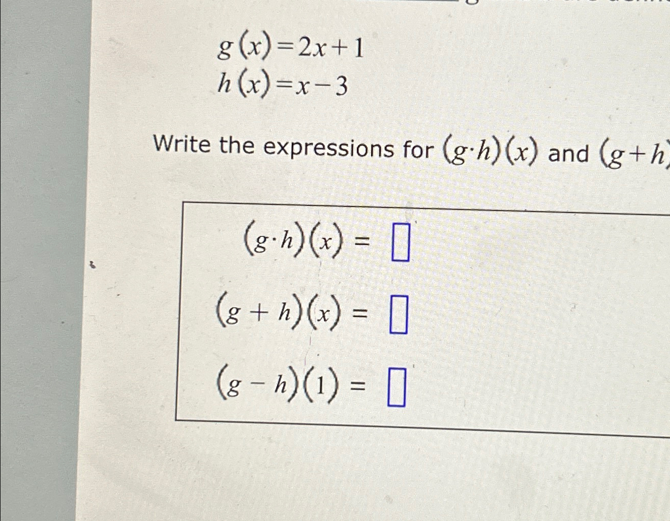 Solved G X 2x 1h X X 3 G H X G H X G H 1