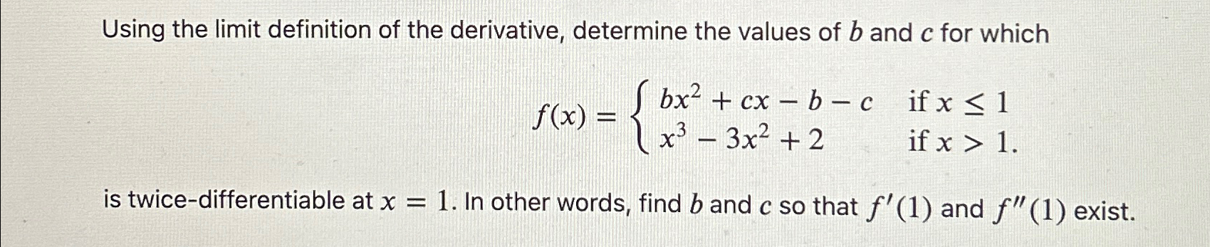 Solved Using the limit definition of the derivative, | Chegg.com