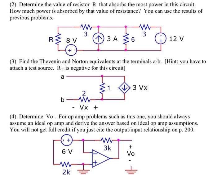 Solved (2) Determine the value of resistor R that absorbs | Chegg.com