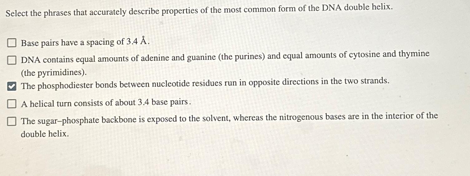 Solved Select the phrases that accurately describe | Chegg.com