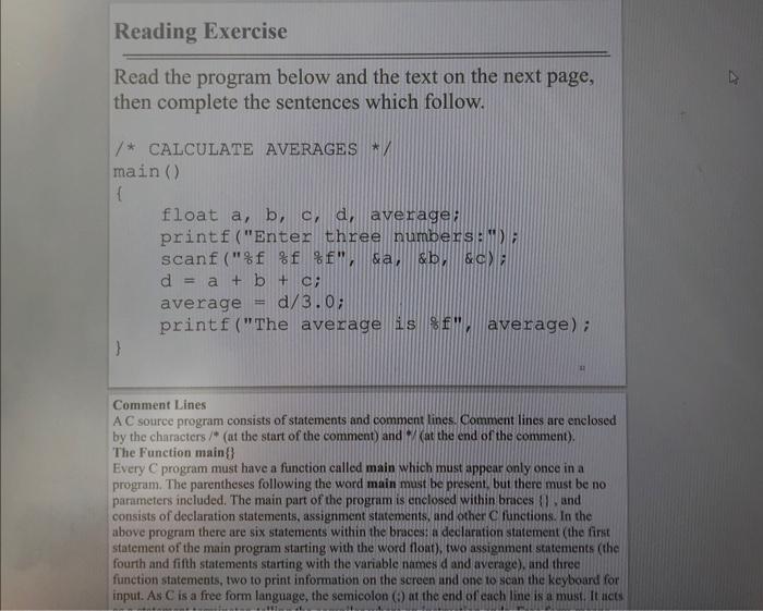 Solved read the program below and the text on the next page, | Chegg.com