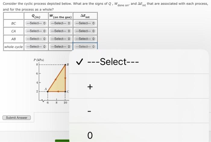 Solved Consider the cyclic process depicted below. What are | Chegg.com