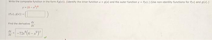 Solved Write the composte function in the form f(g(x)). | Chegg.com