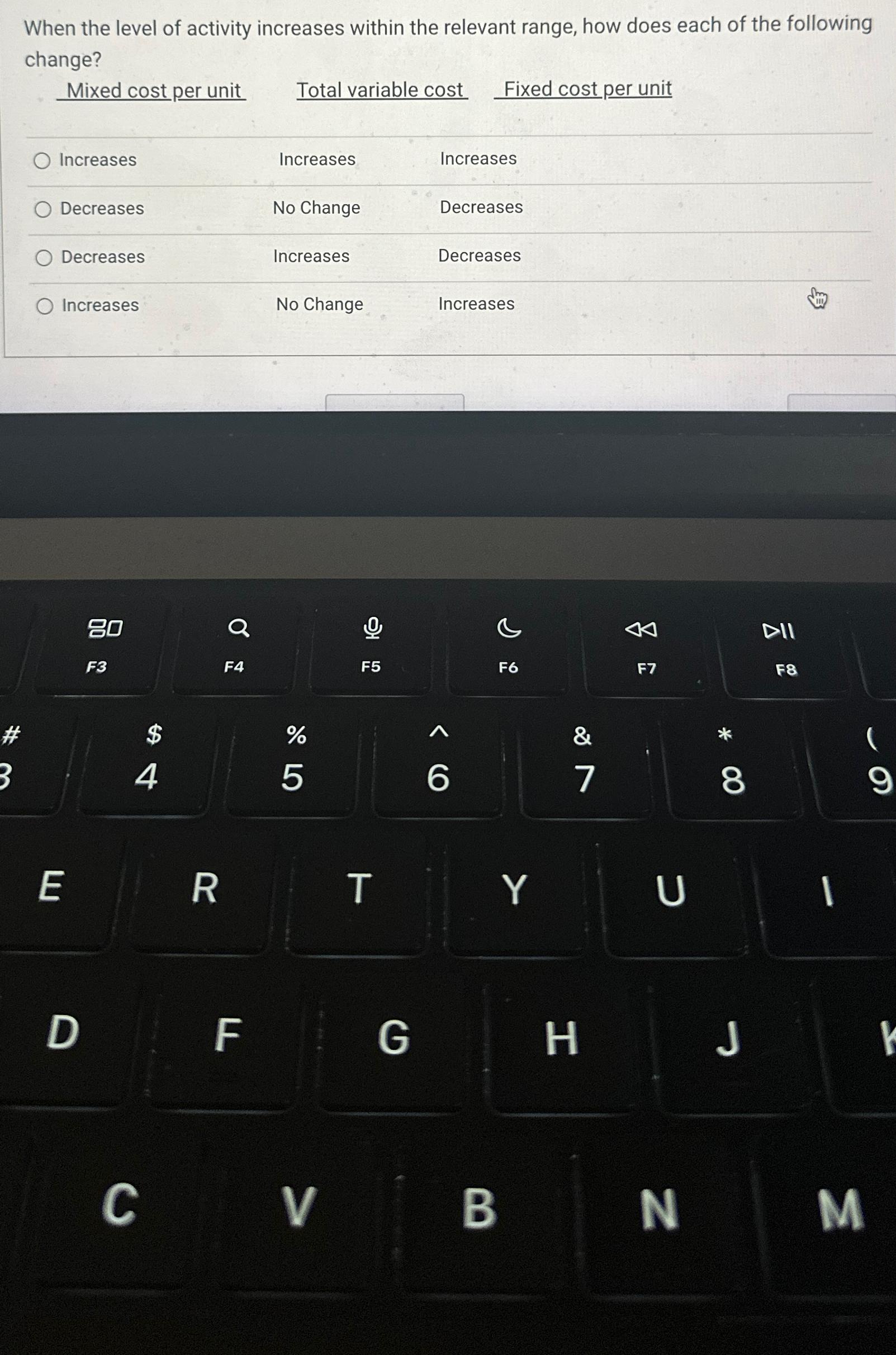 Solved When the level of activity increases within the | Chegg.com