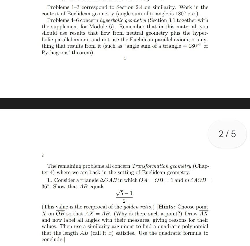 Solved Problems 1-3 correspond to Section 2.4 on similarity. | Chegg.com